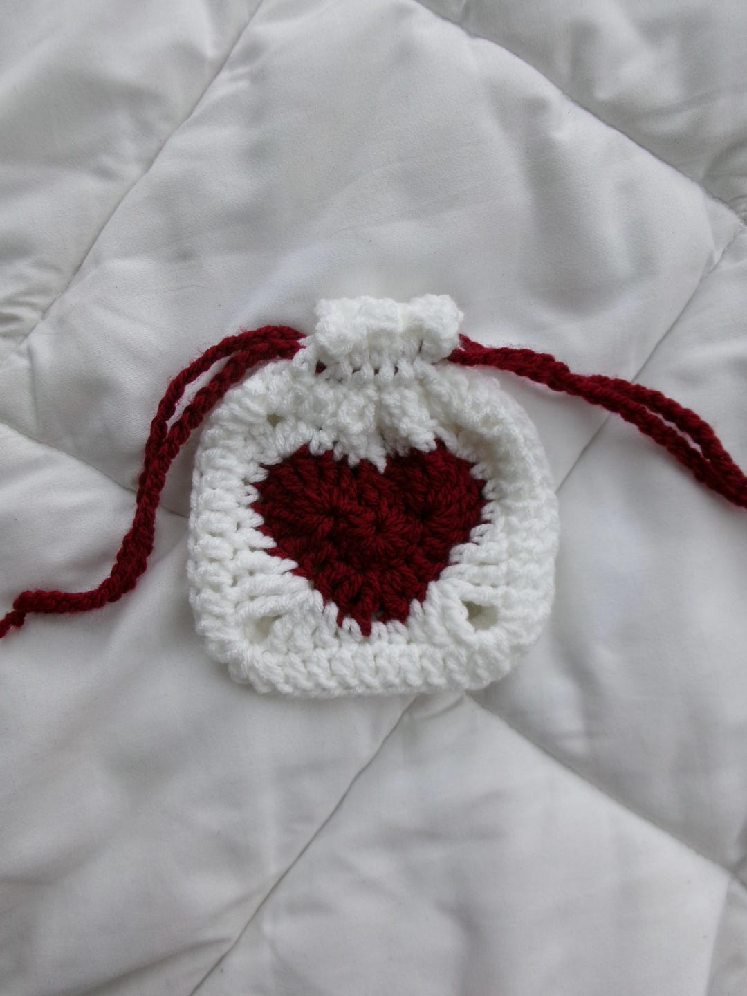 Crochet Heart Pouch - Etsy