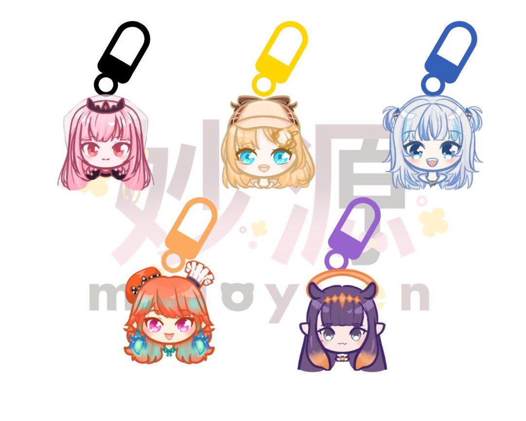 Hololive EN Myth Vtuber Chibis | Mini Acrylic Charms - Etsy