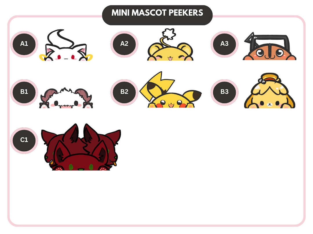 Mini Mascot Peeker Decal Stickers | Anime, Pokemon, Video Games, & More ...