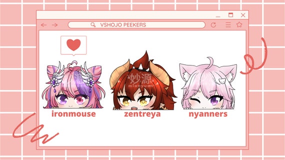 VSHOJO Set 1: Ironmouse Zentreya & Nyanners Vtubers - Etsy