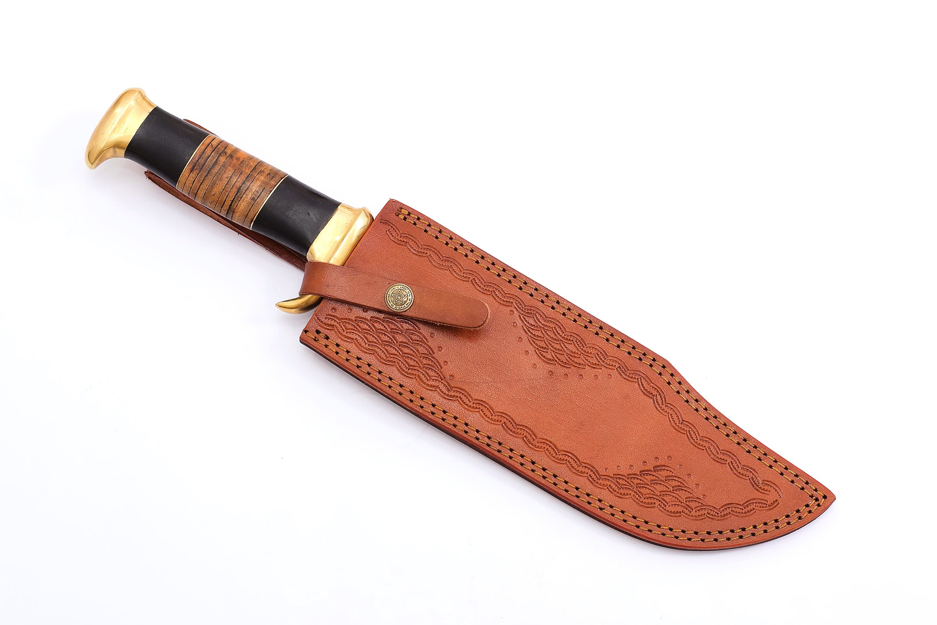 Handmade 18-inch Bowie Knife, Full-tang Fixed Blade, Hunting Knife With ...