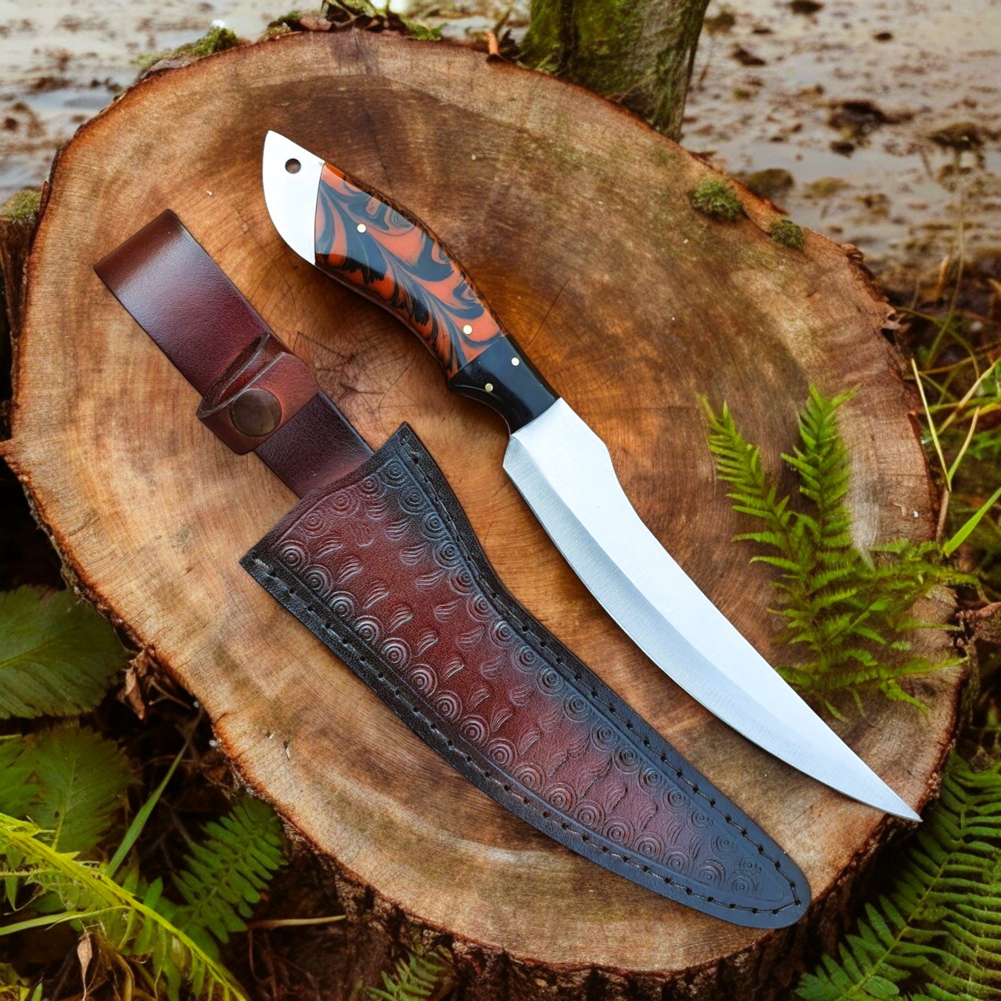 Custom Handmade Kitchen Chef, Fillet, Fish Knife 440 C Blade With ...