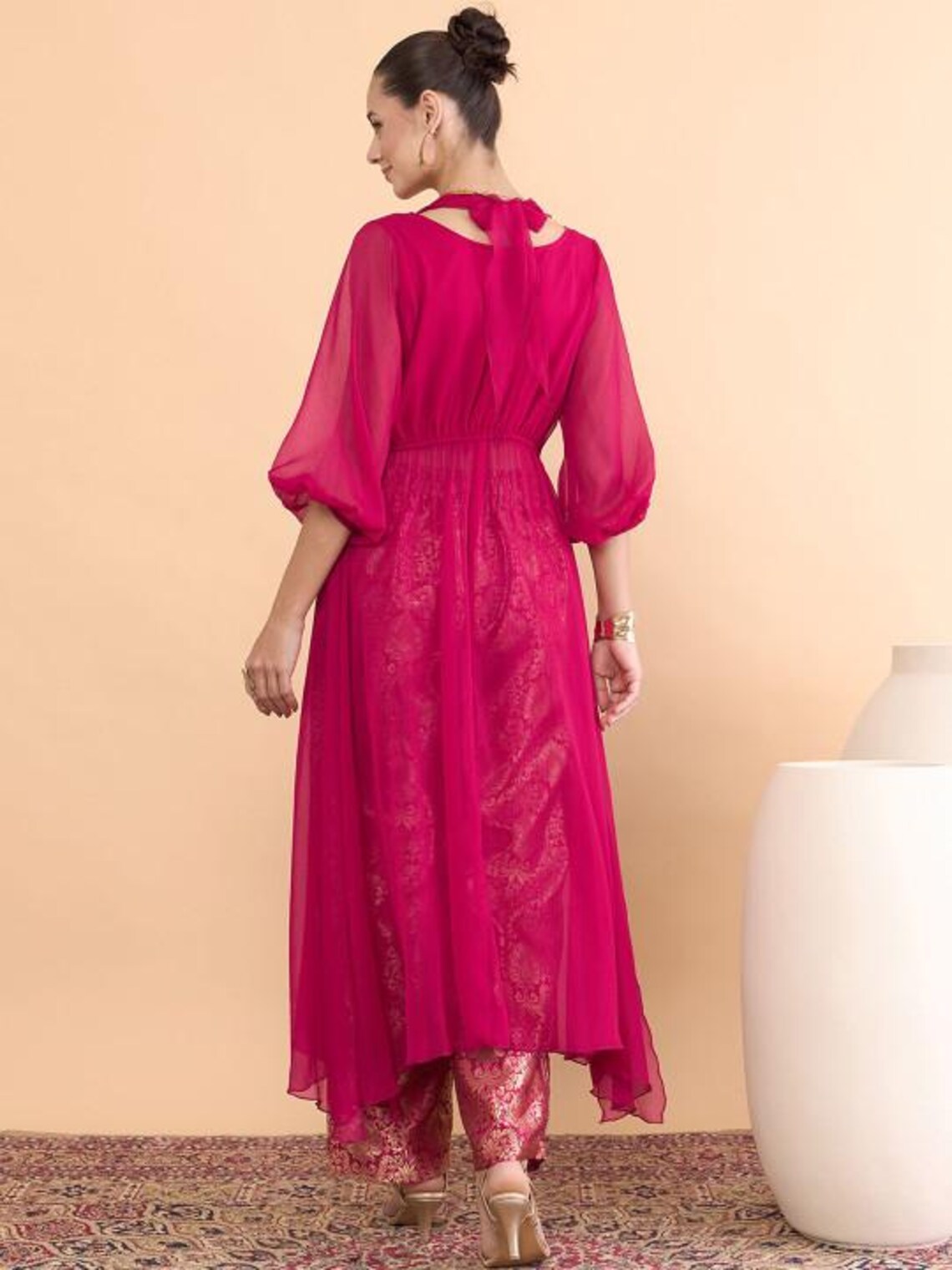 Brocade Tunic With Palazzo Set for Women, Coord Set, Festive Outfit ...