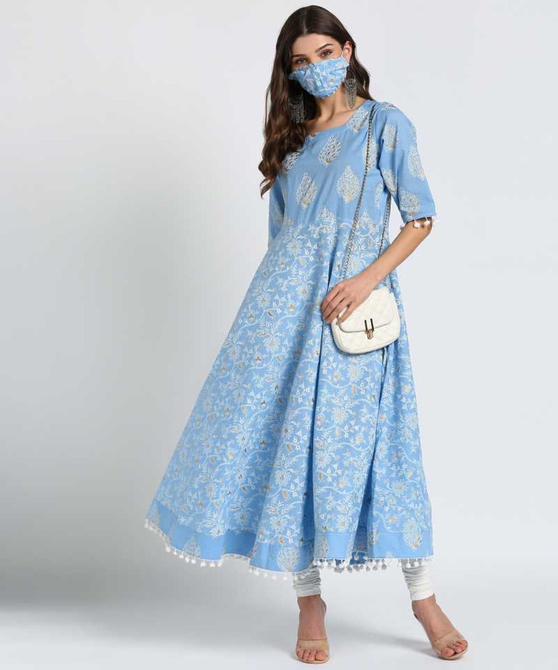 Pure Cotton Anarkali Kurti For Women Floral Print Kurti For Etsy