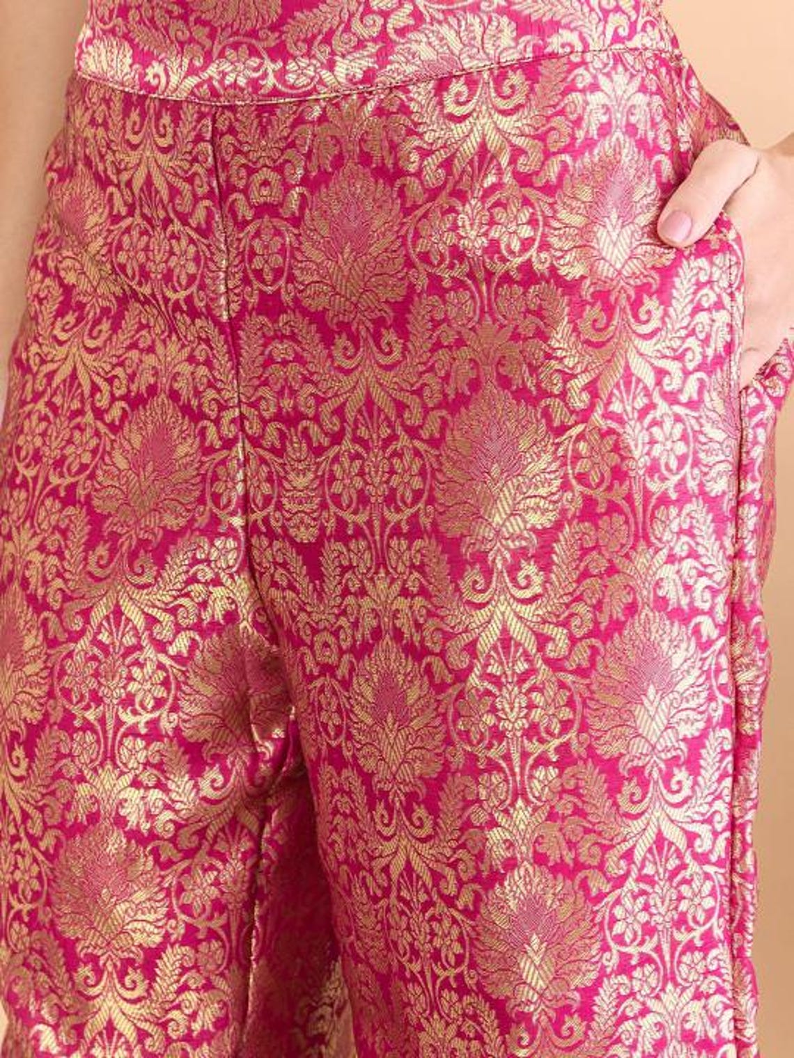 Brocade Tunic With Palazzo Set for Women, Coord Set, Festive Outfit ...