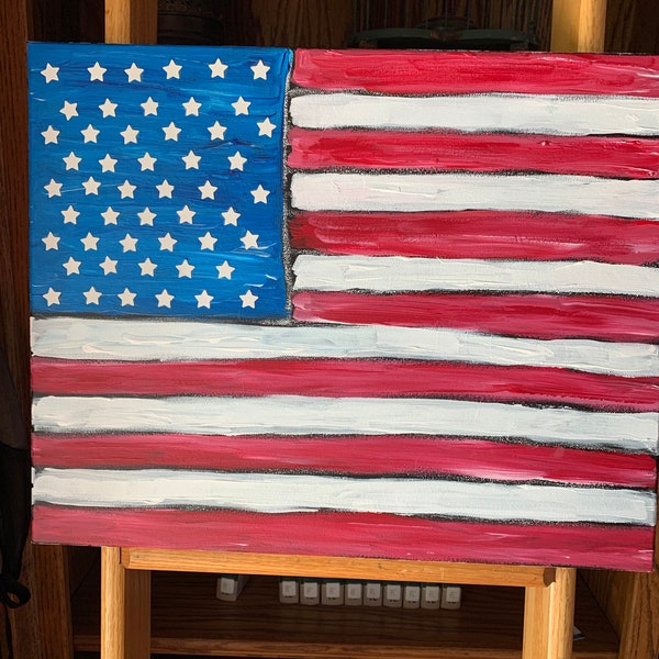 American Flag Acrylic Painting - Etsy