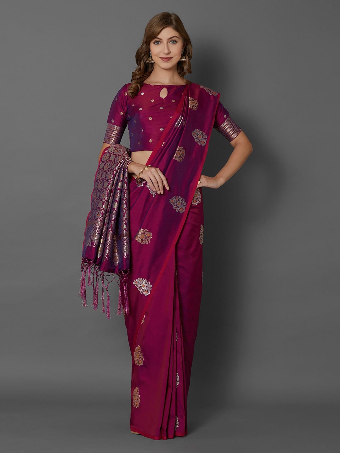 Magenta Color Saree