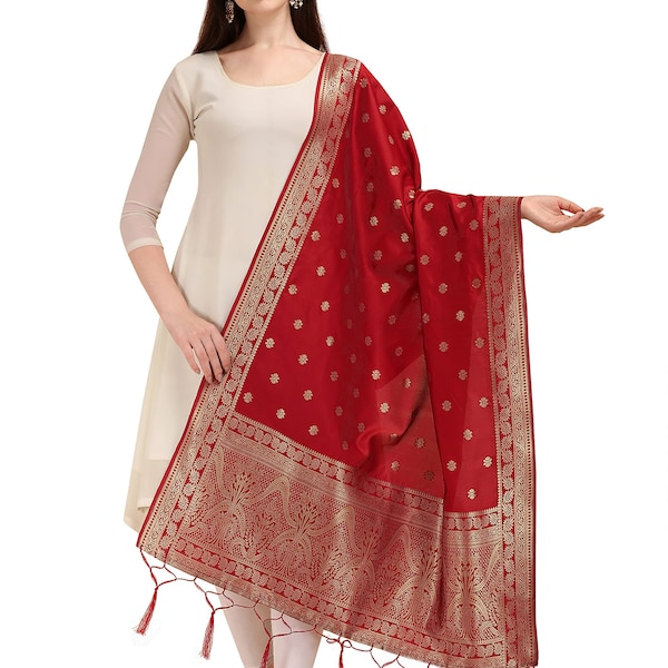 Red Dupatta - Etsy