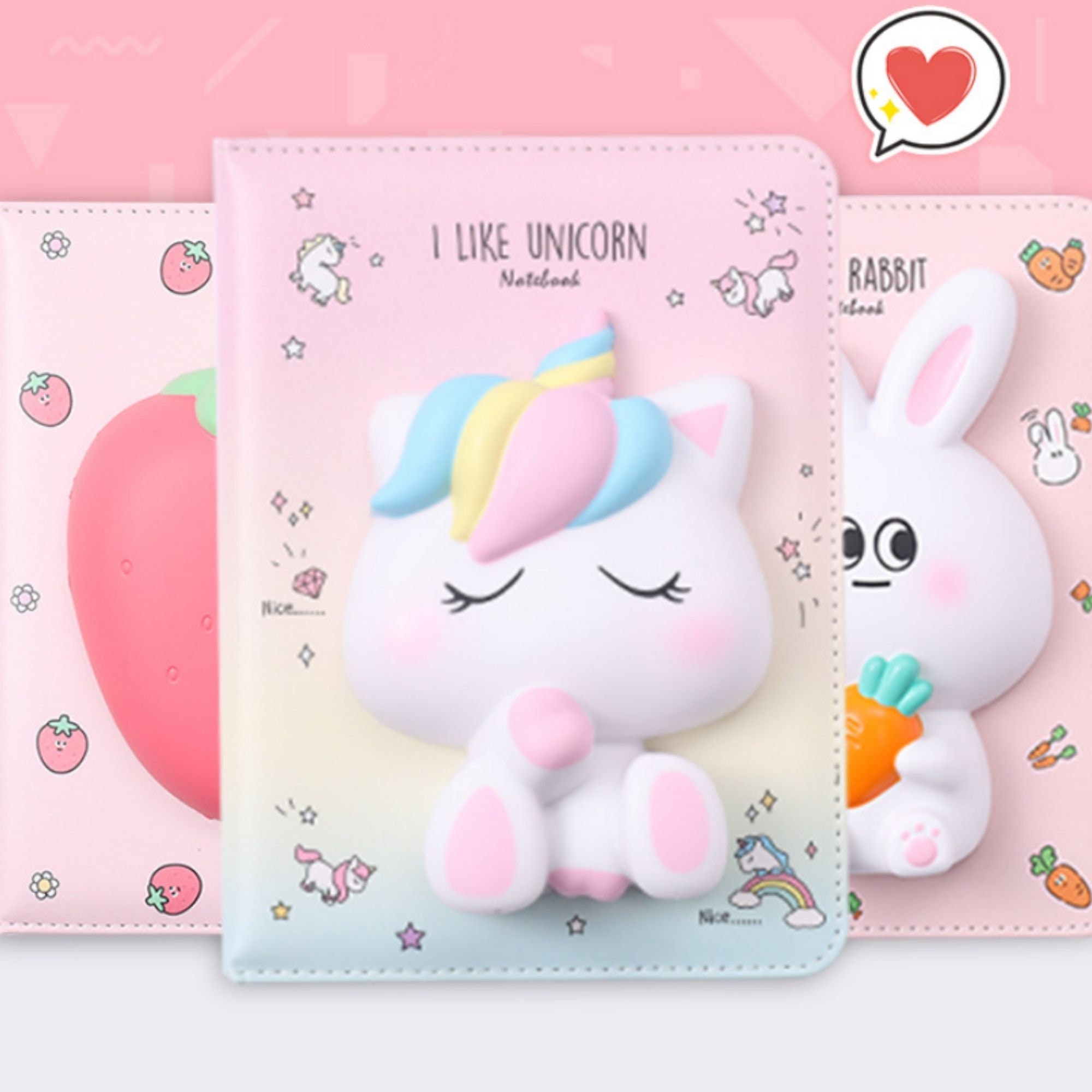 Unicorn Squishy Notebook / Cute Squishy Animal Binder/ Kawaii PU ...