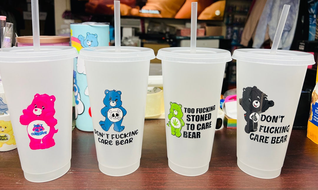 Swear Bear 24 Oz Plastic Cups Includes Lid and Straw Funny Gifts - Etsy
