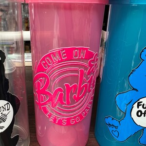 Swear Bear Care Bear 20 Oz Plastic Cups! Includes Lid and Straw! Funny ...