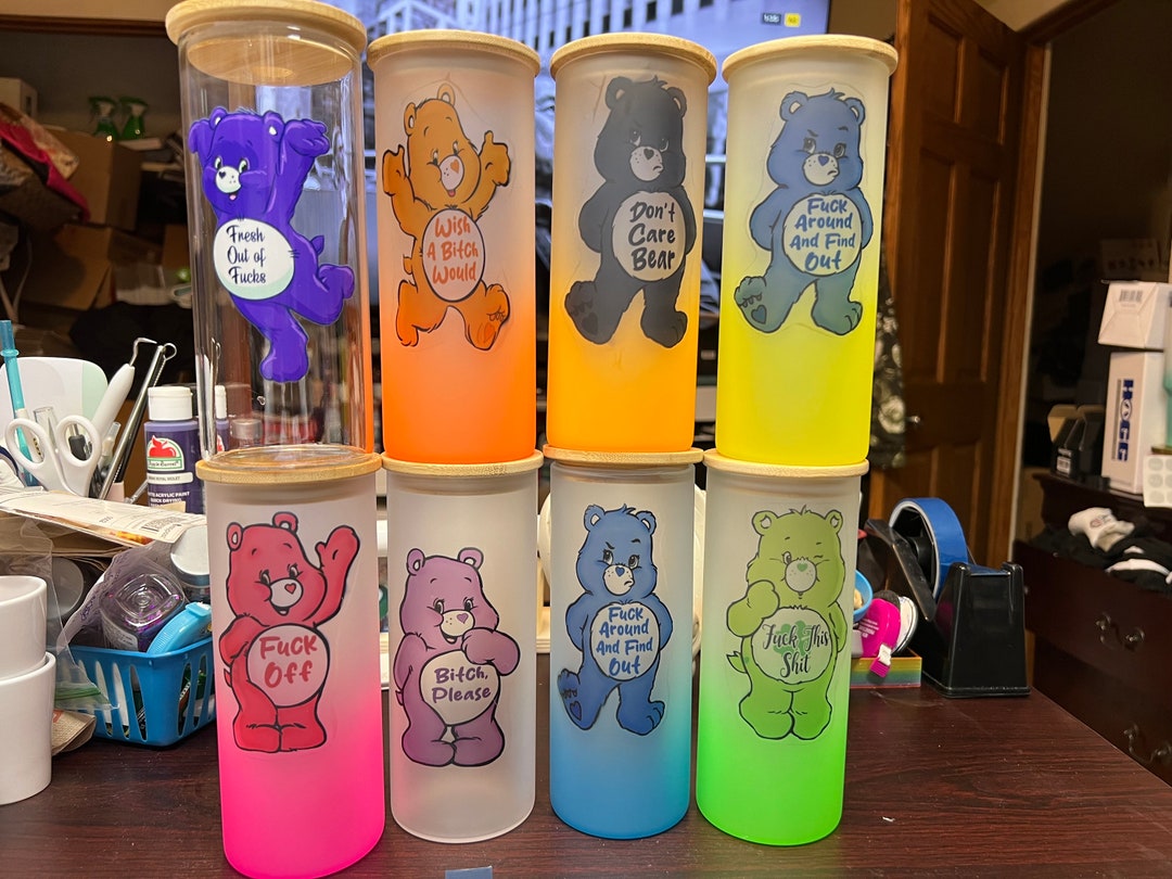 Swear Bears Glass Cup With Bamboo Lid - Etsy