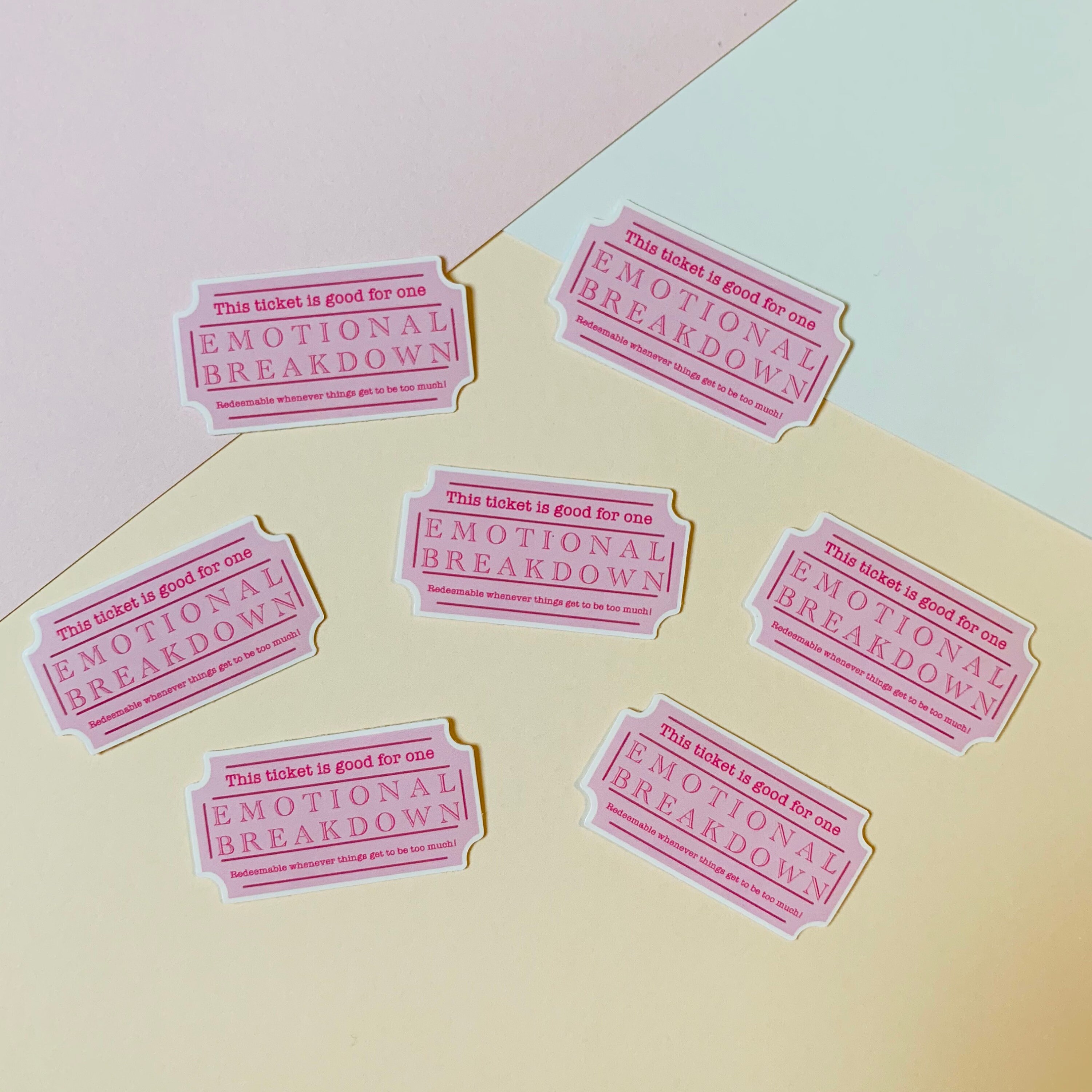 Emotional Breakdown Ticket Sticker/ Mental Health Sticker/ - Etsy UK