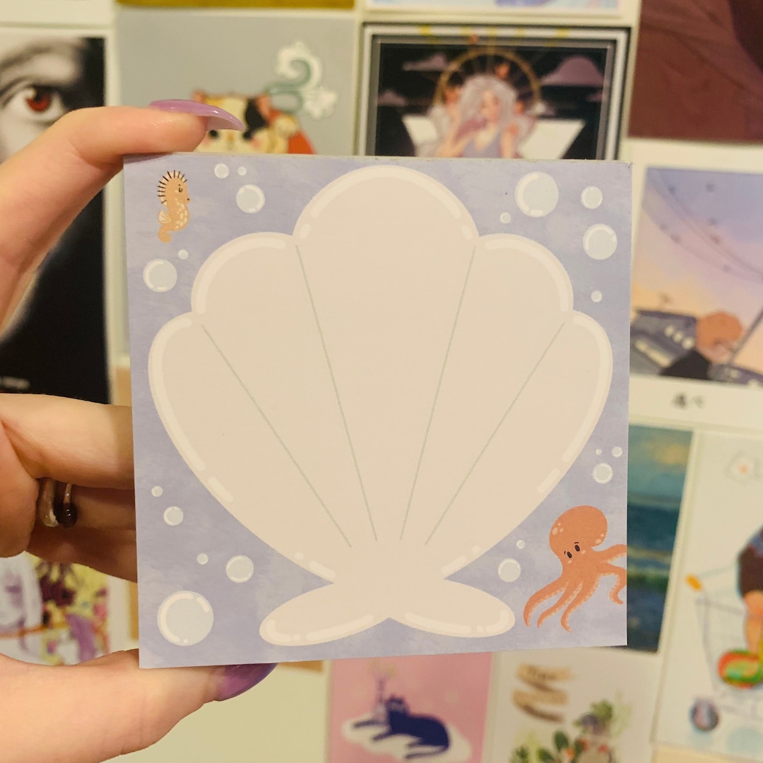 Seashell Notepad/ Ocean Themed Notepad/ Seashell Stationary/ Seashell ...