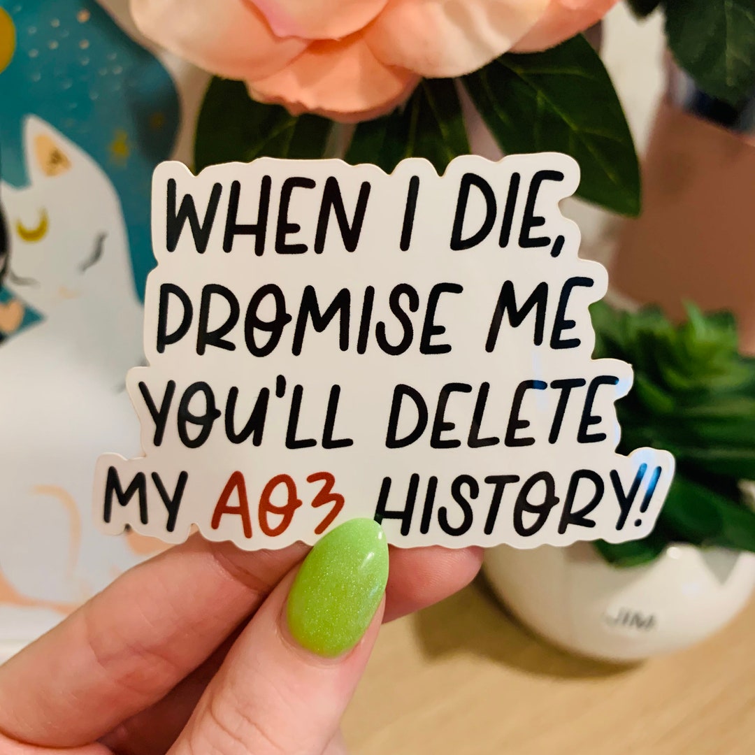Delete My AO3 History Glossy Vinyl Sticker/ Funny AO3 Sticker ...