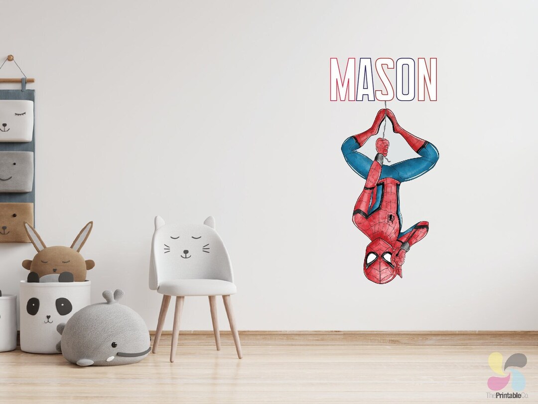 Personalized Spider-man Wall Decal: Superhero Stickers - Etsy