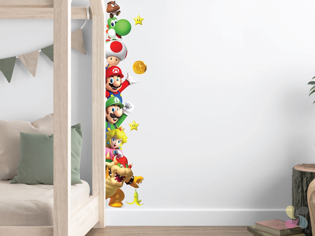 Super Mario Wall Decals: Peek a Boo Mario, Luigi Stickers - Etsy Australia
