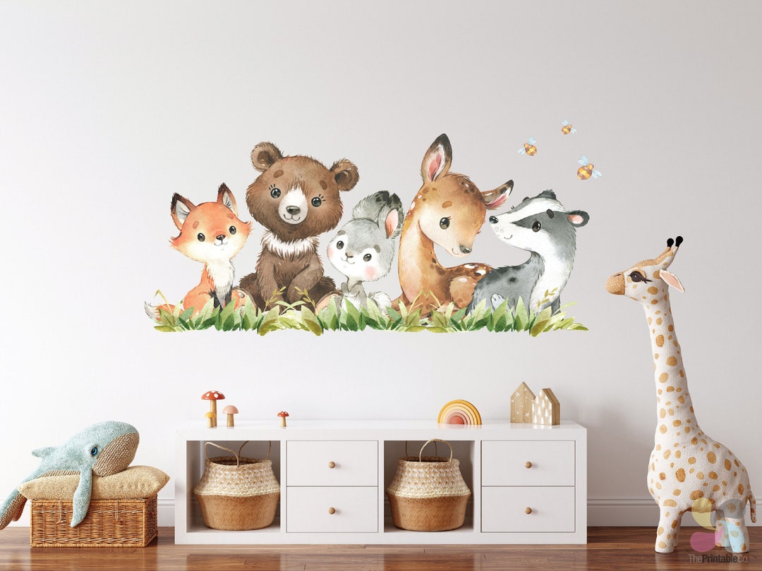 Safari Animal Stickers, Cute Animal Decals, Removable Peel and Stick ...