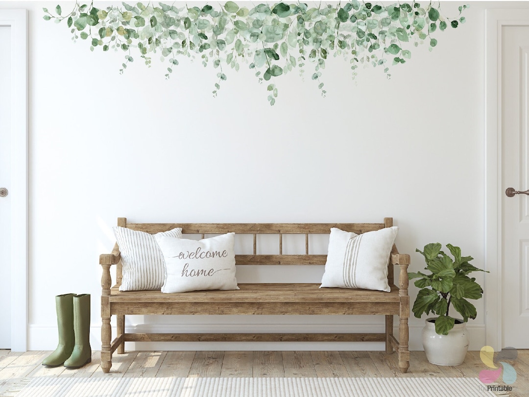 Hanging Green Vine Stickers, Nursery Foliage Wall Stickers, Hanging ...