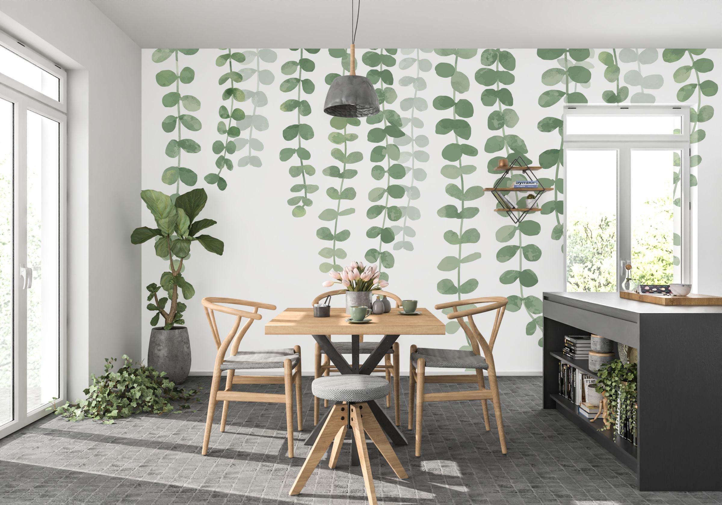 Nursery Wallpaper Hanging Vine Mural Plant Decals Removable | Etsy