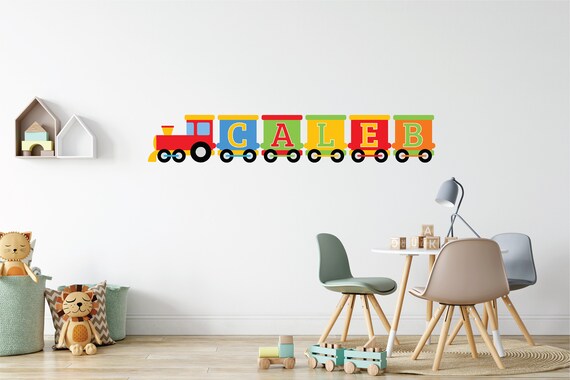 Printed Train Alphabet Wall Sticker Educational Decals Train - Etsy