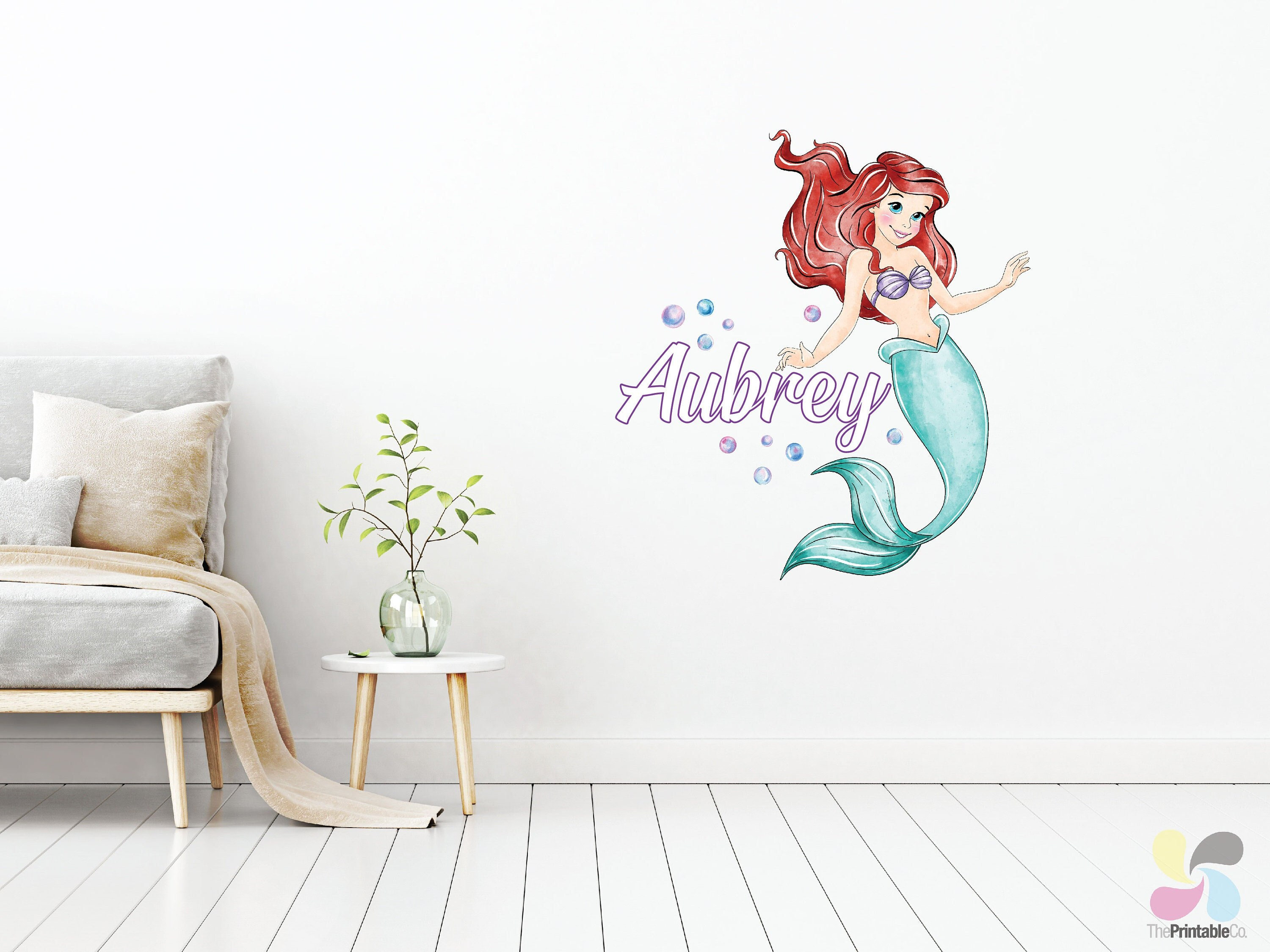 Custom Name Mermaid Wall Stickers Removable Princess Ariel Wall Decals Mermaid Girls Room Pretty Mermaid Decals Etsy
