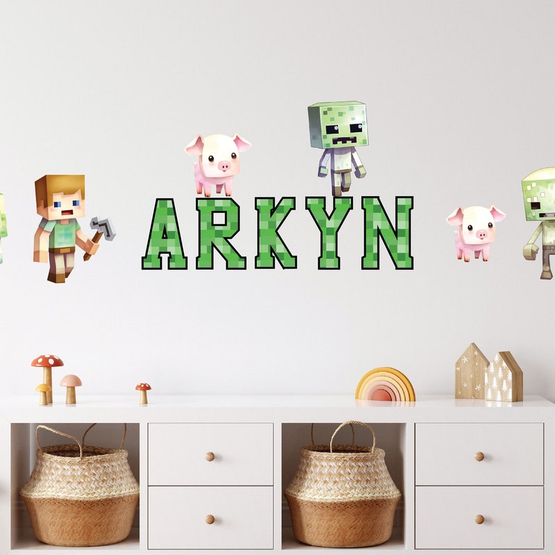 Minecrafts Wall Decals - Etsy