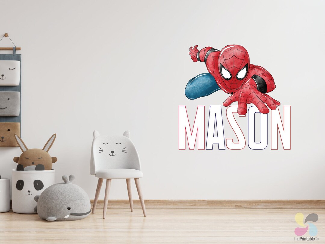 Spiderman Name Wall Decal: Superhero Avengers Sticker - Etsy