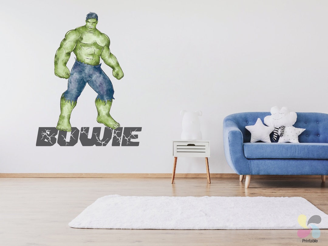 Hulk Name Wall Decal: Kids Superhero Avengers Bedroom Decor - Etsy