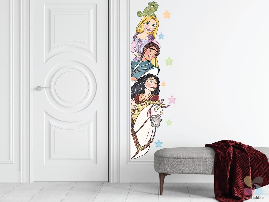 Peeking Rapunzel Wall Stickers, Tangled Wall Decals, Rapunzel, Princess ...
