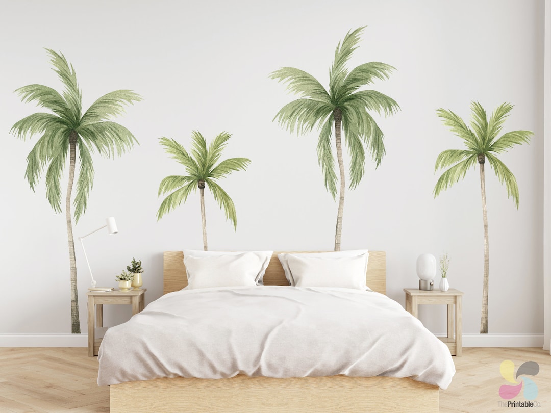 Palm Tree Wall Stickers, Large Fabric Palm Trees, Tropical Palm Tree ...