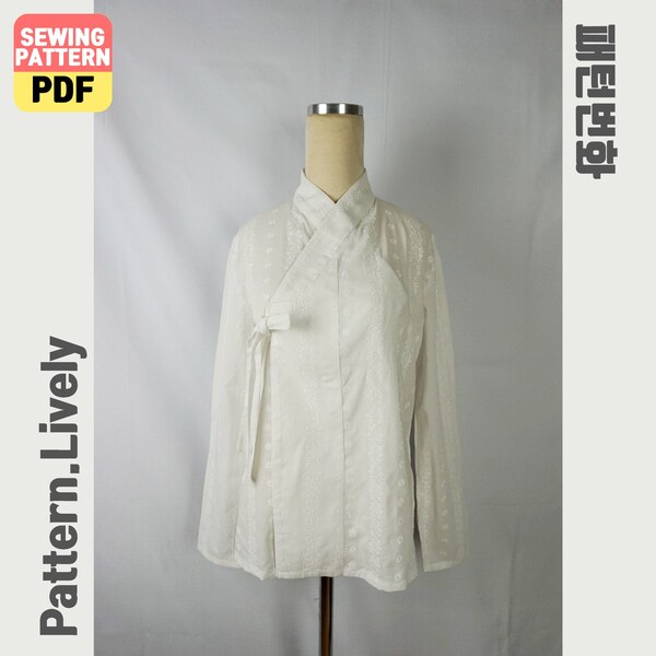 PDF Pattern Chinese Hanfu Dress, Straight Collar Hanfu Pattern With ...