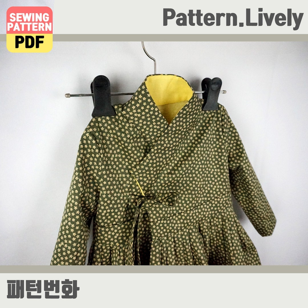 Korean Modern Hanbok Style Dress for Kids(children)/digital Sewing ...