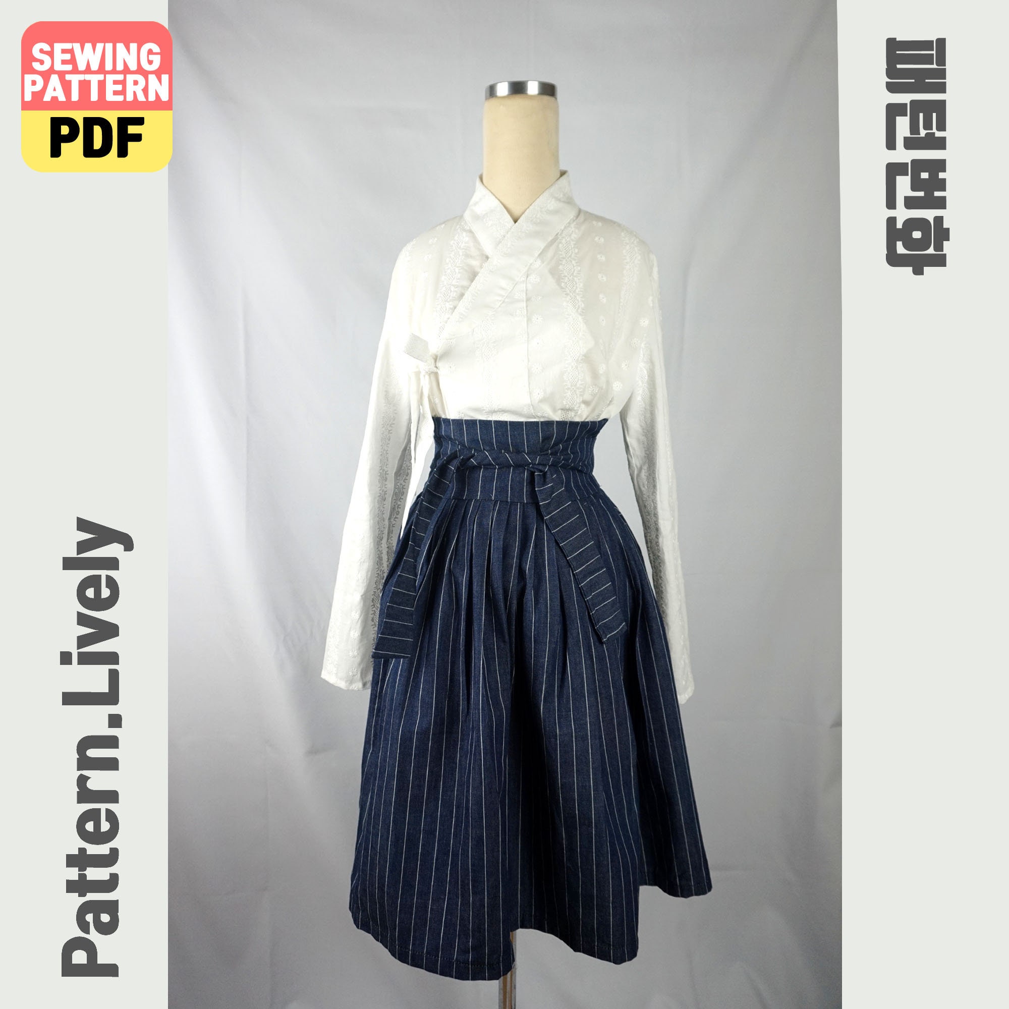 Korean Hanbok Style Top Blouse for Women/digital Sewing Pattern PDF - Etsy