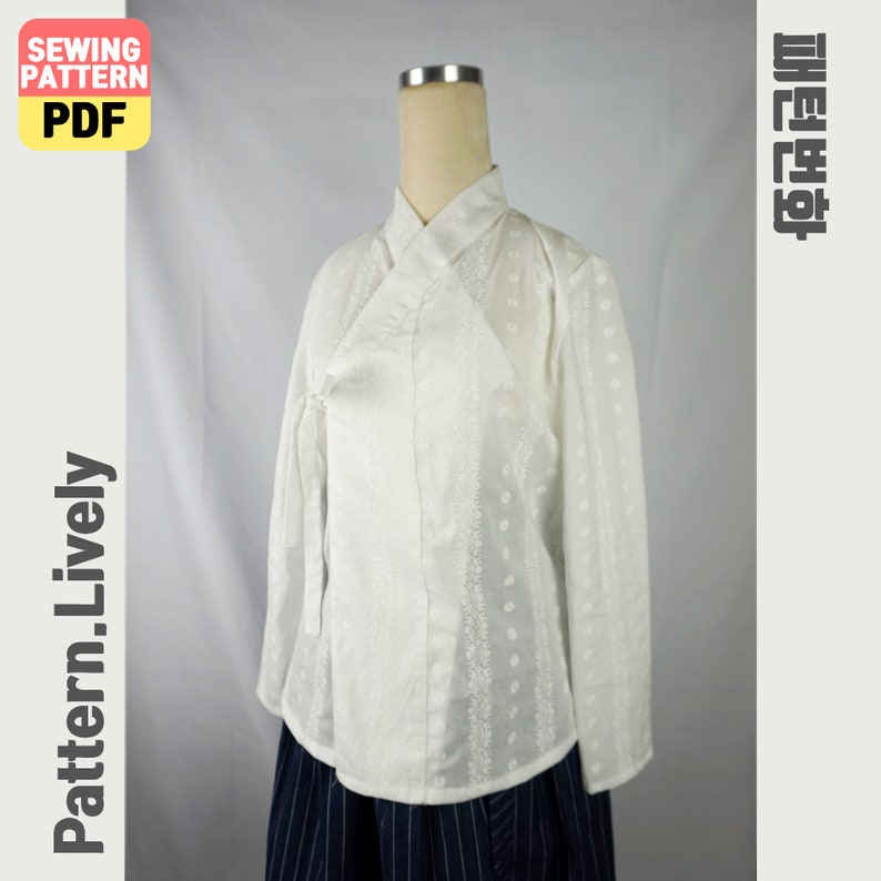 Korean Hanbok Style Top Blouse for Women/digital Sewing Pattern PDF - Etsy