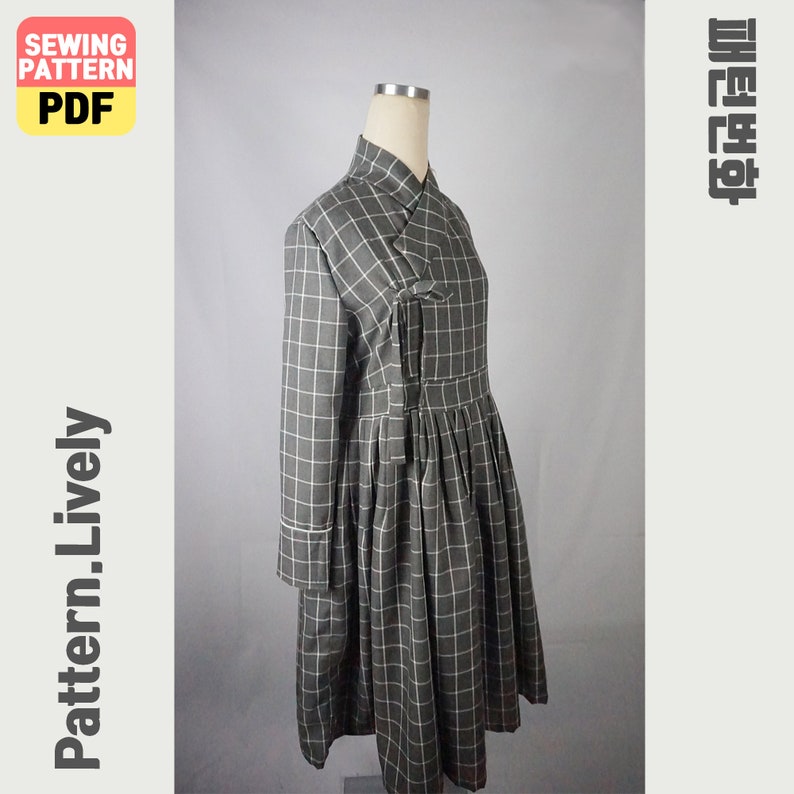 Korean Modern Hanbok Style Dress for Women/digital Sewing Pattern PDF ...