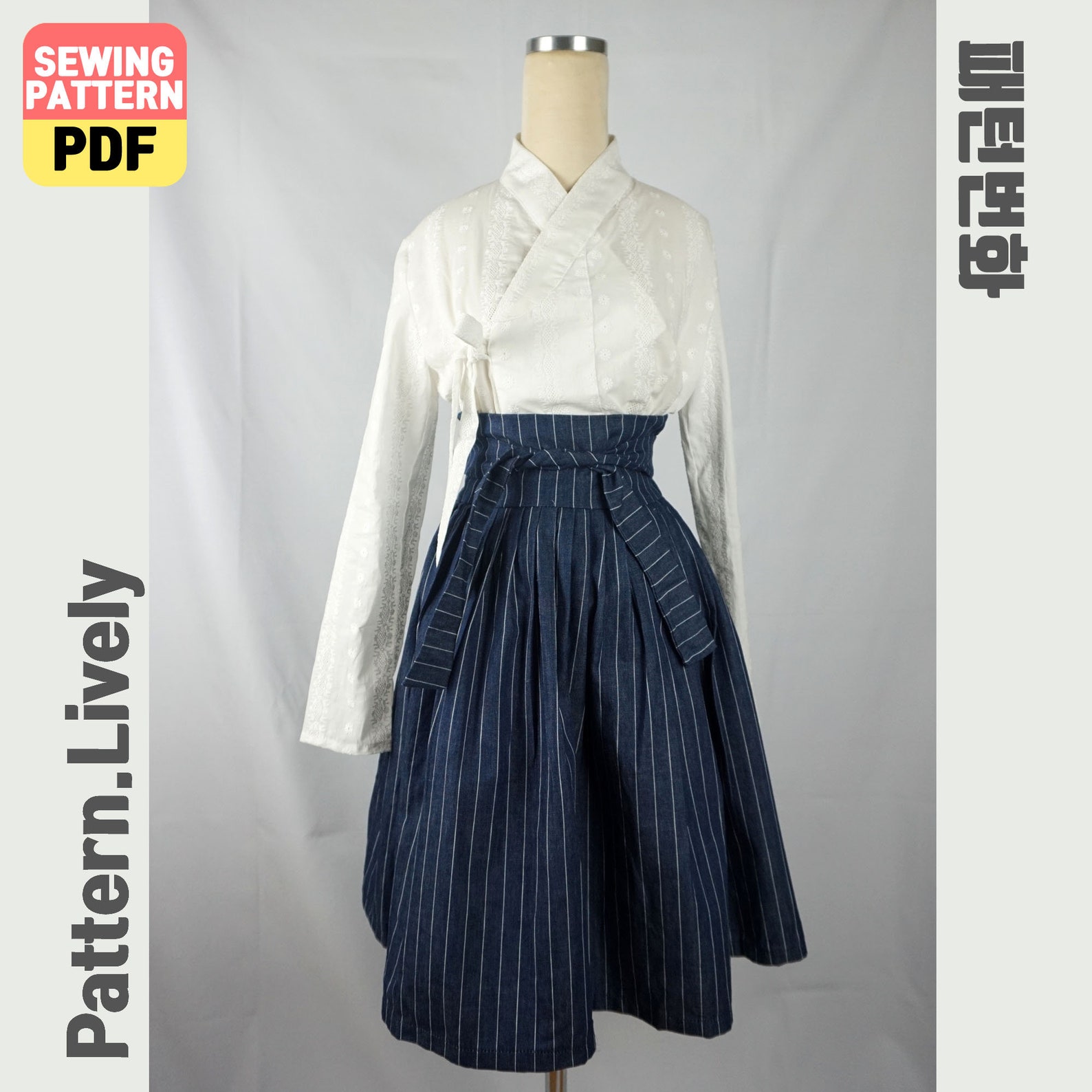 Korean Hanbok Style Top Blouse for Women/digital Sewing - Etsy