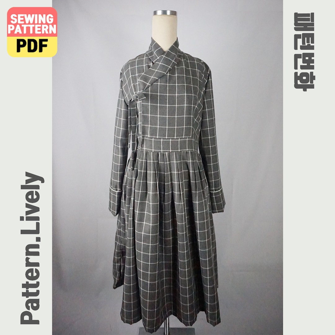 Korean Modern Hanbok Style Dress for Women/digital Sewing Pattern PDF ...