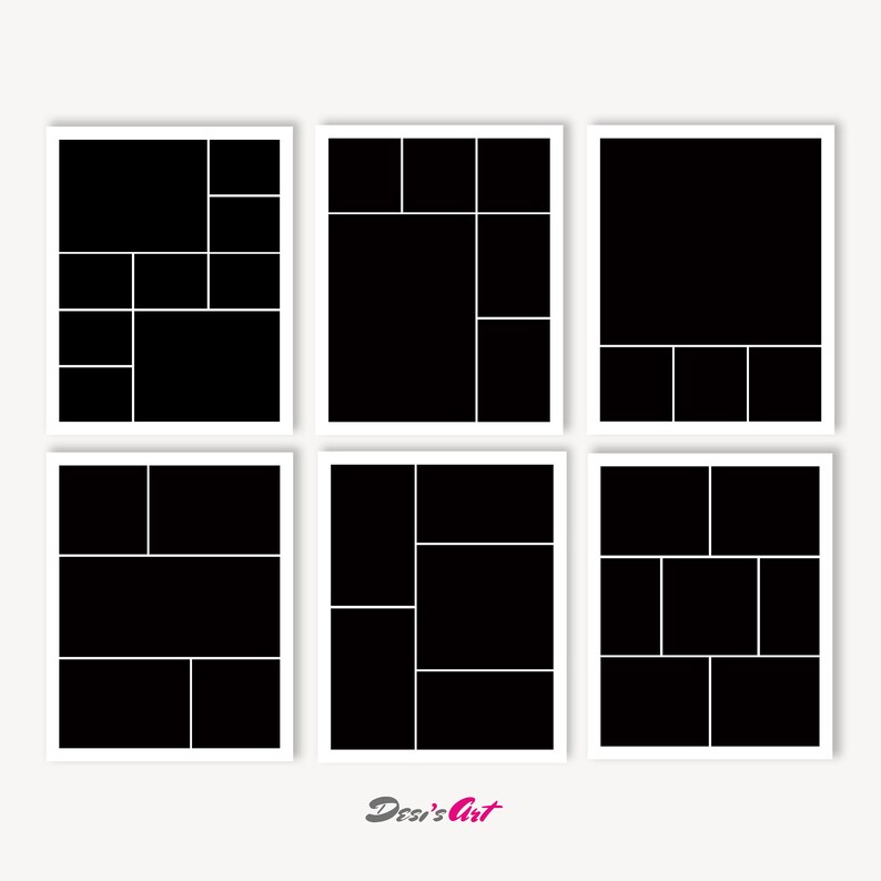 8x10 Photo Collage Template Bundle Photoshop Template Pack | Etsy