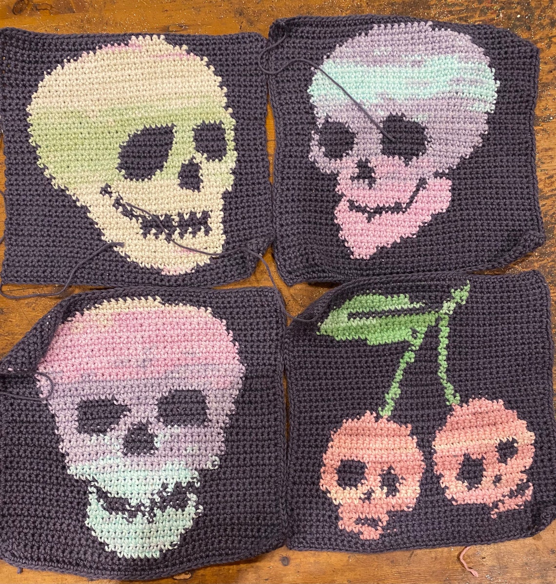 BATS ABOUT BATS 2 Crochet Pattern Squares: Photo Tutorial for - Etsy