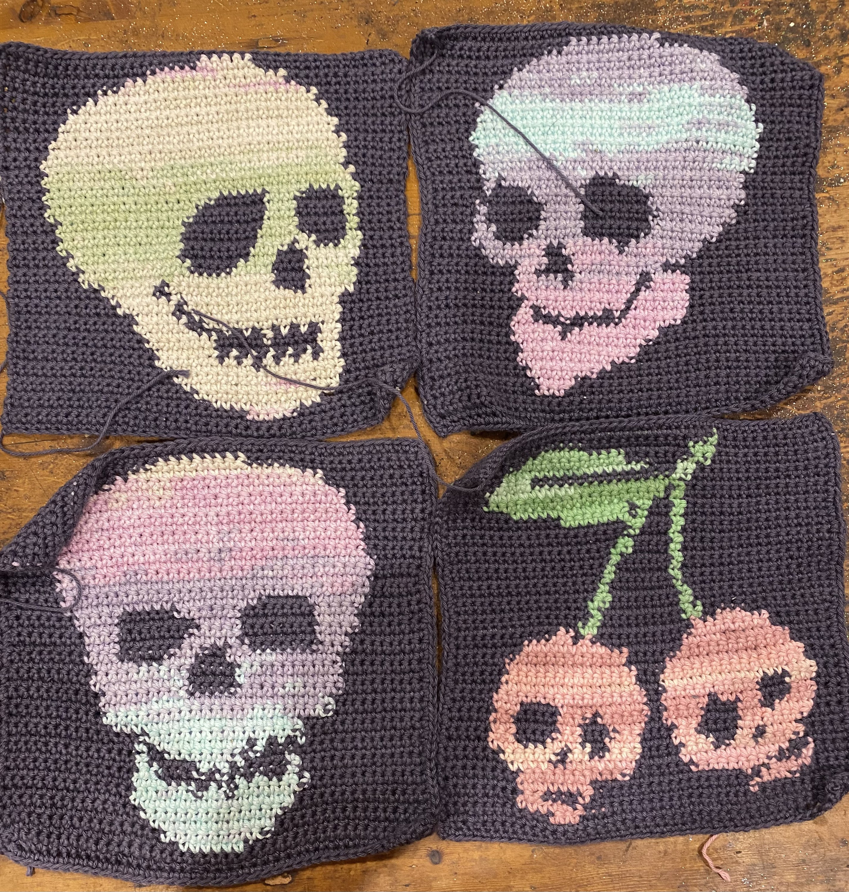 SKULL COLLECTION! 4 Pattern Tiles of Skulls Sweaters, Skirts, Pocket ...