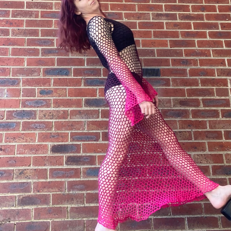 Long Sleeve Crochet Dress Etsy
