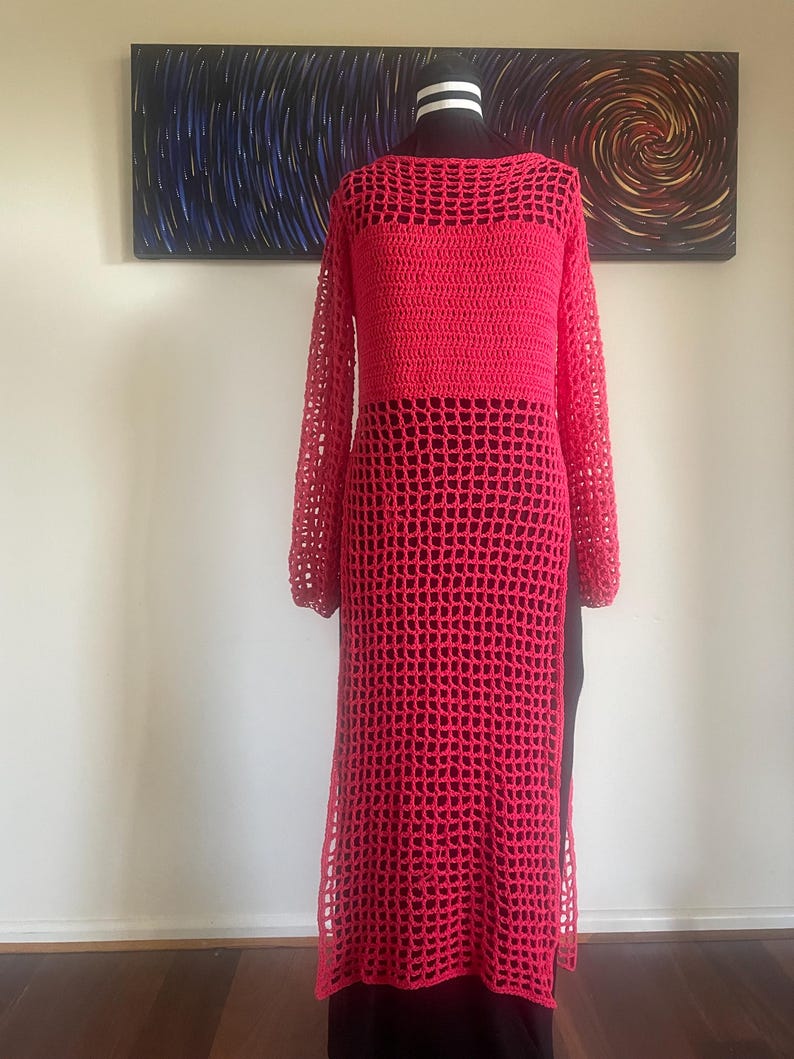 MESH IT MAXI Tunic Dress Crochet Pattern, Beach Coverup, Autumn/winter ...