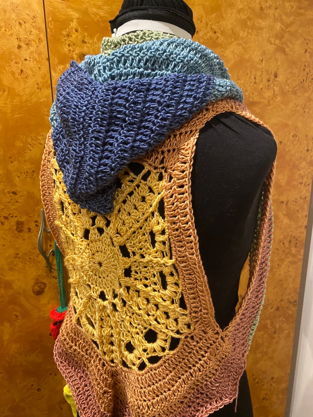 How to Crochet CHASING THE SUN Mandala Hooded Vest: Pdf Pattern Photo ...