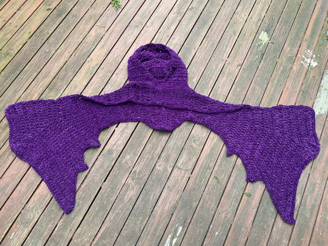 Chunky Blanket Batwings Hoodie- Adult Cowl/cloak/cape Very Easy Simple ...
