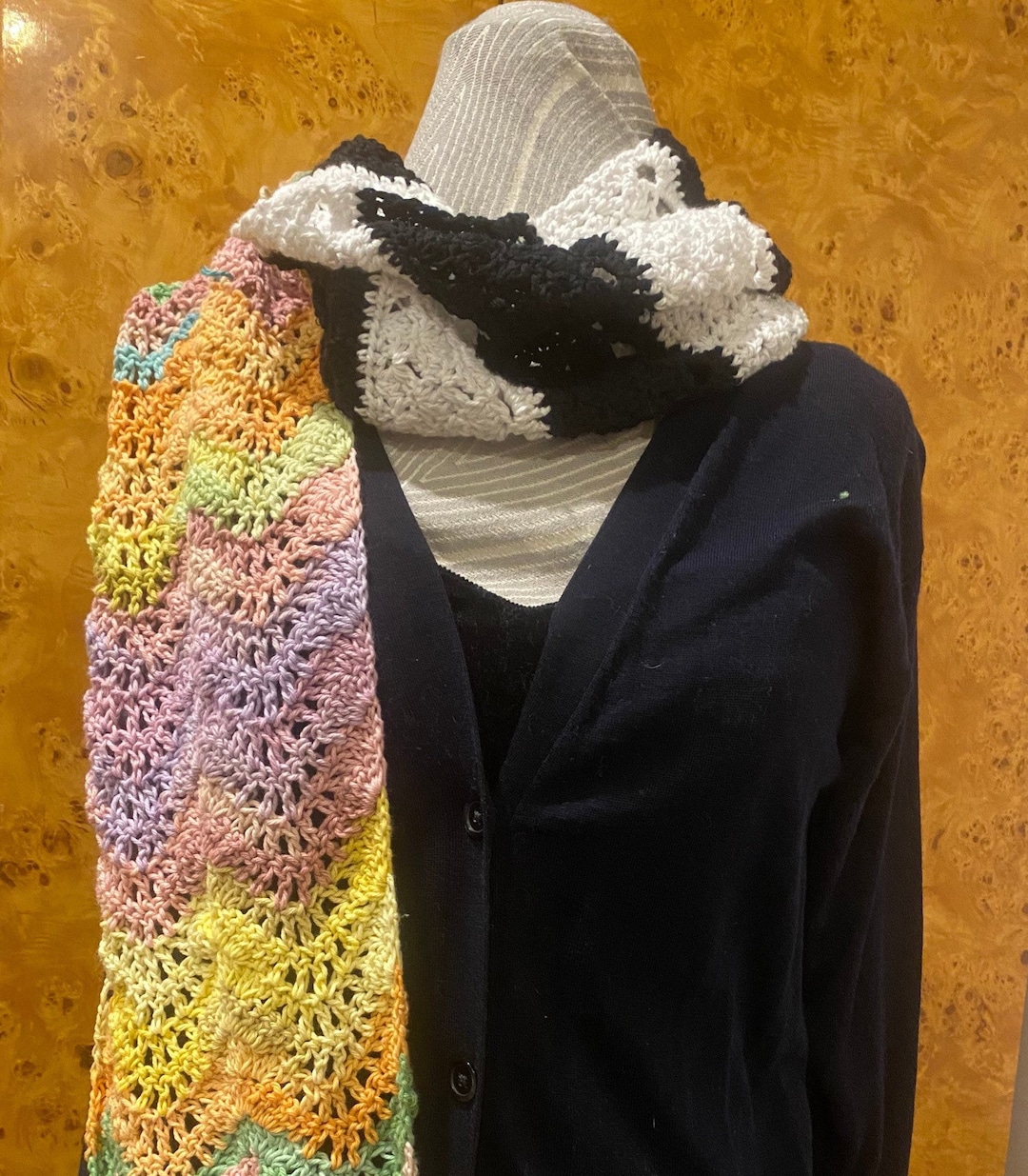 How to Crochet Wednesday Addams and Enid in One Scarf! Instructions and ...