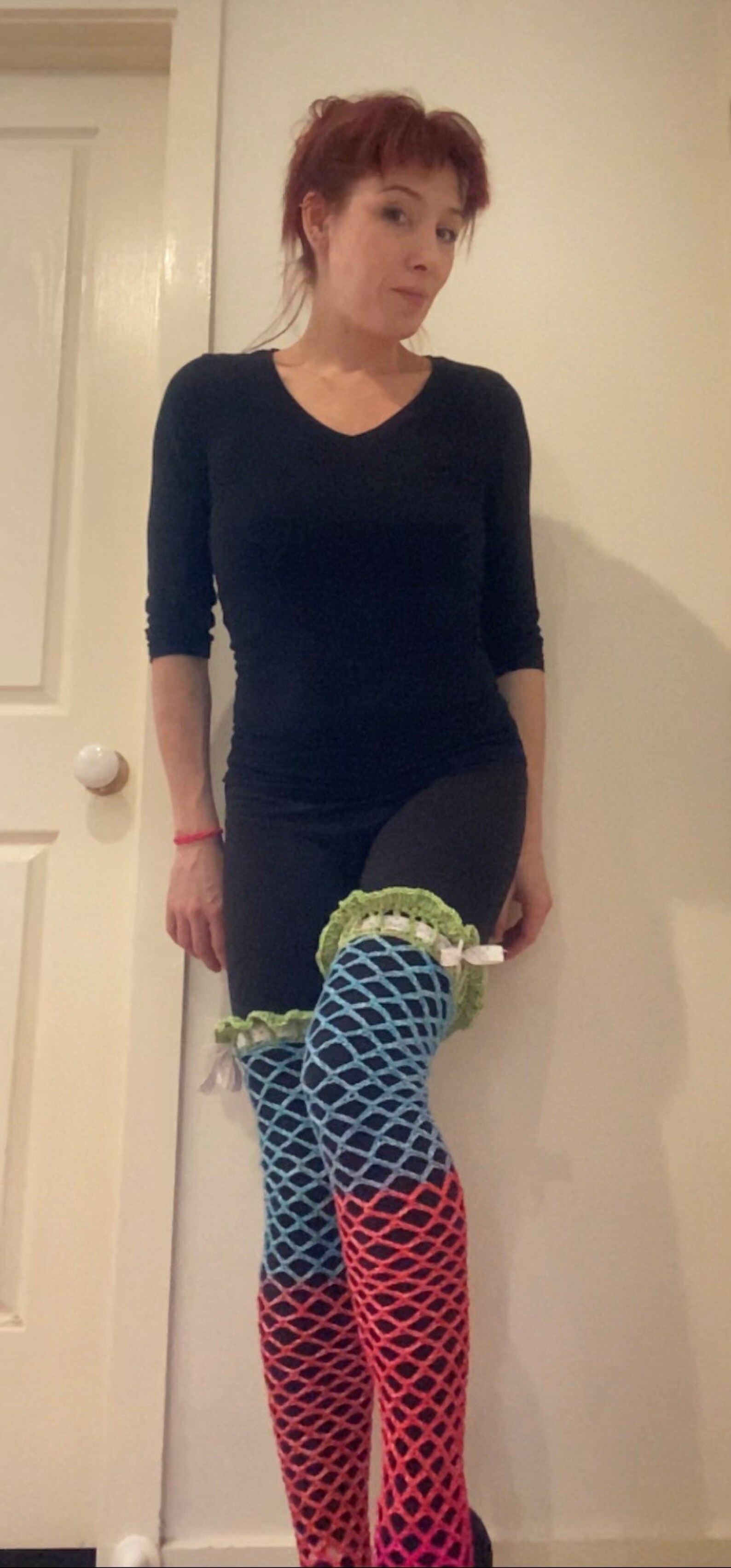Crochet Mesh Fishnet Leg Warmers Pattern: Rave Goth Cosplay (all Sizes ...