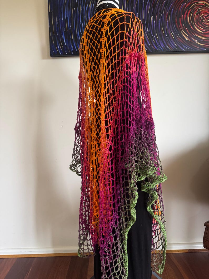 How to CROCHET Summer/winter Mesh SERAPE - PDF Pattern All Sizes; Beach ...