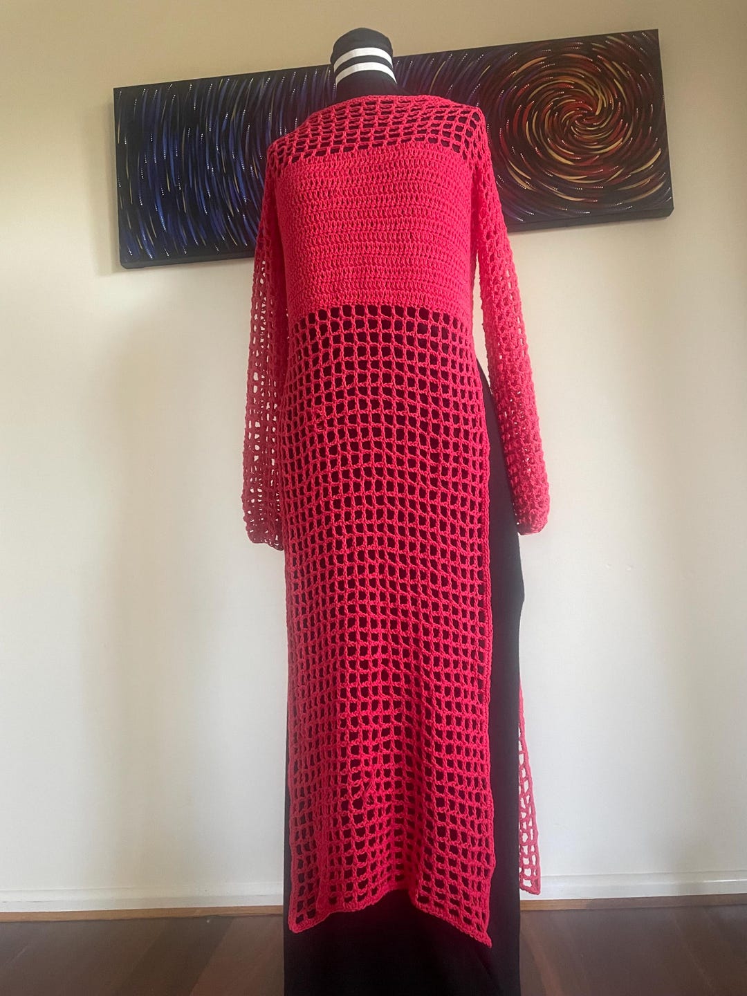 MESH IT MAXI Tunic Dress Crochet Pattern, Beach Coverup, Autumn/winter ...