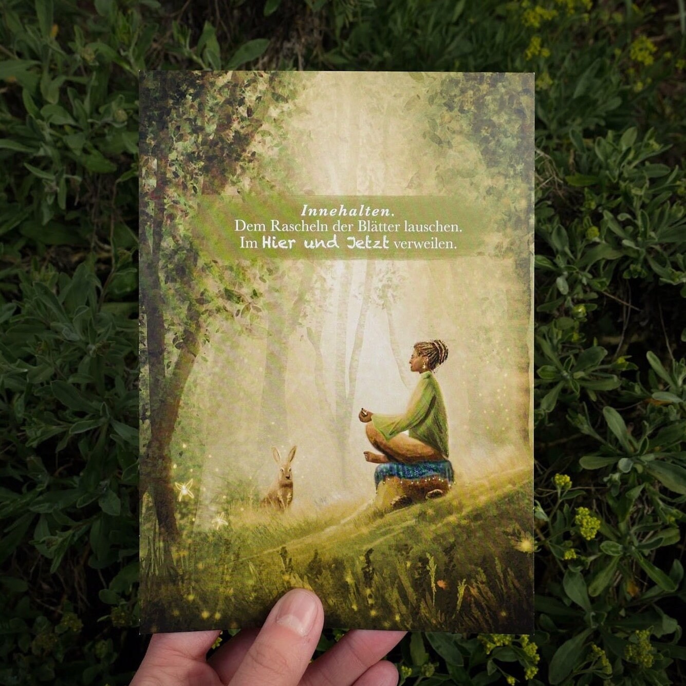 Im Hier und Jetzt ~ Karte mit Spruch